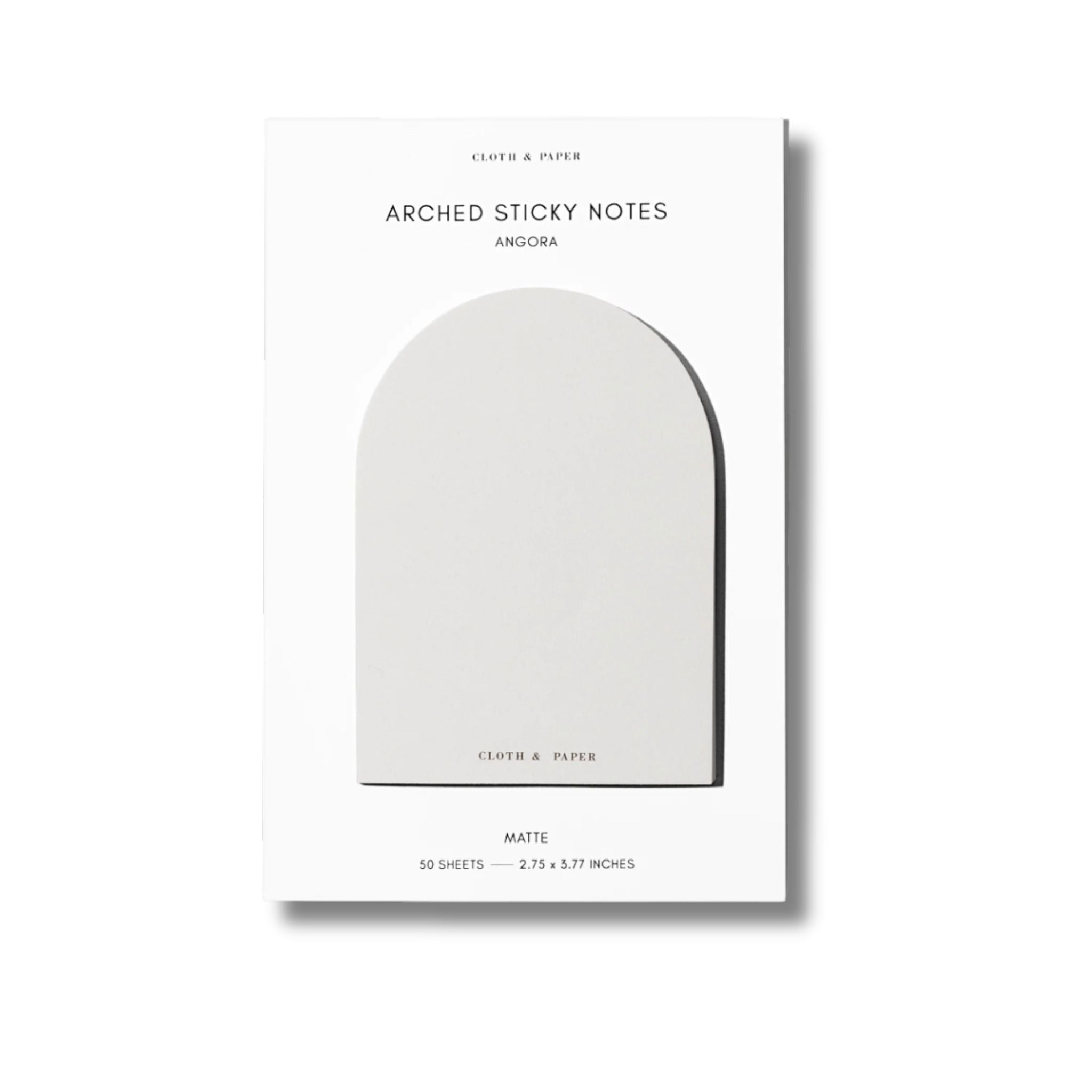 White Arched Sticky Notes – Boxed in Black