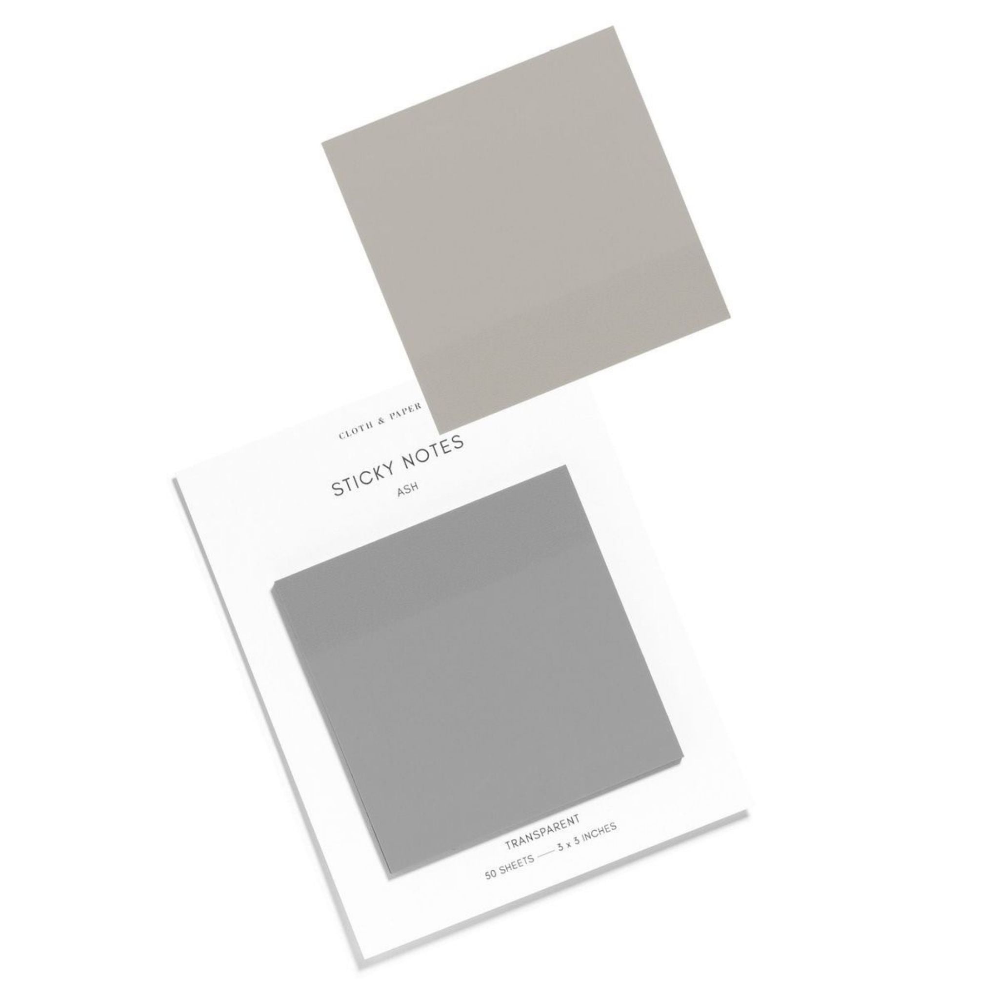 Transparent Sticky Notes in Ash – Boxed in Black